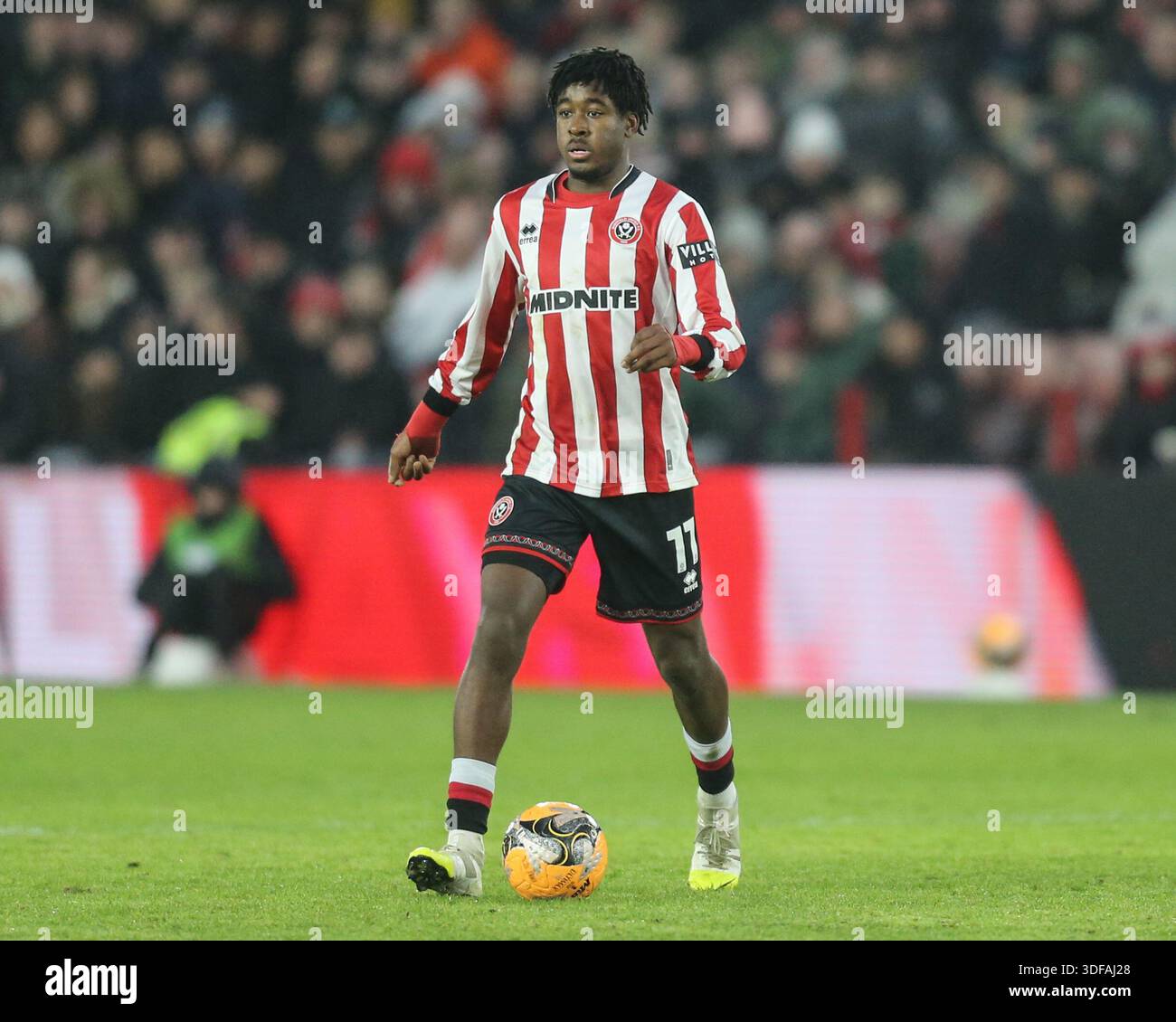 Andre Brooks of Sheffield United with the ball during the Emirates FA ...