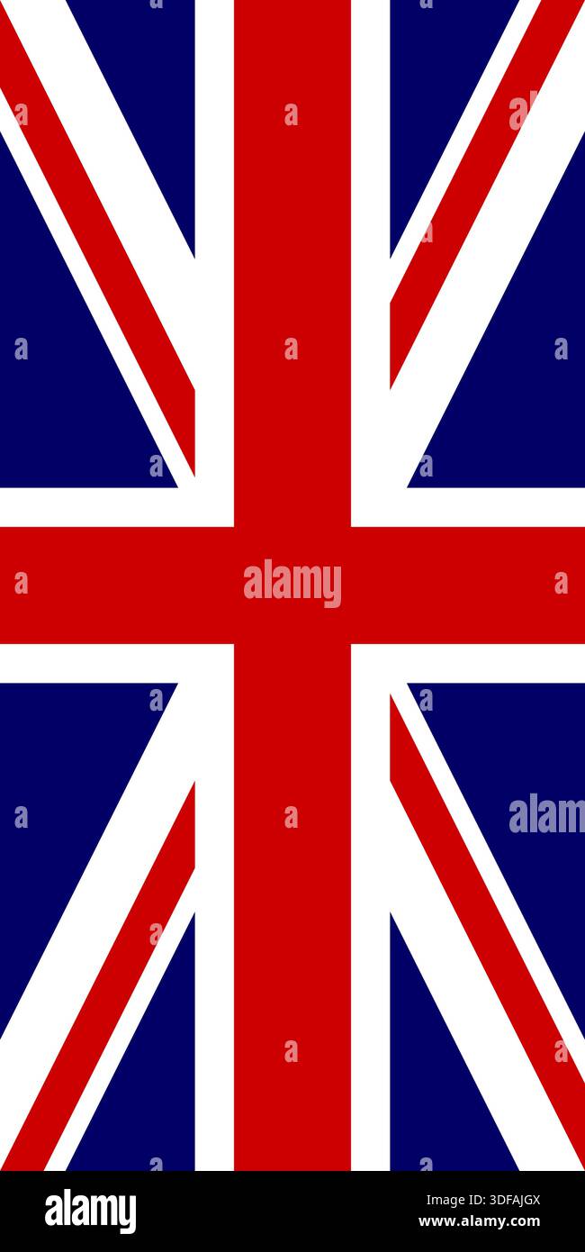 United Kingdom of Great Britain and Northern Ireland vertical flag in ...