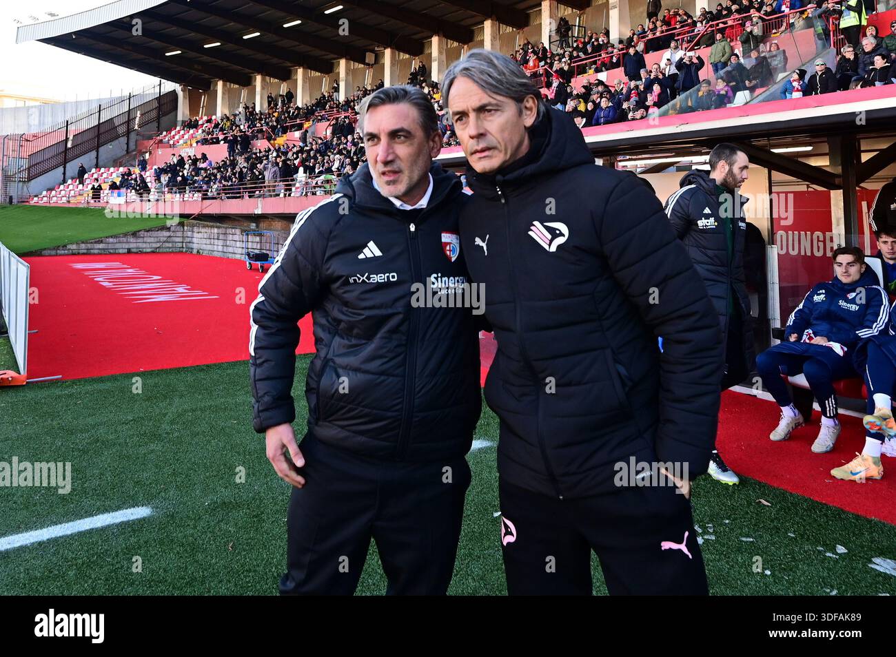 Filippo Inzaghi coach of Palermo and Francesco Modesto coach of Mantova ...