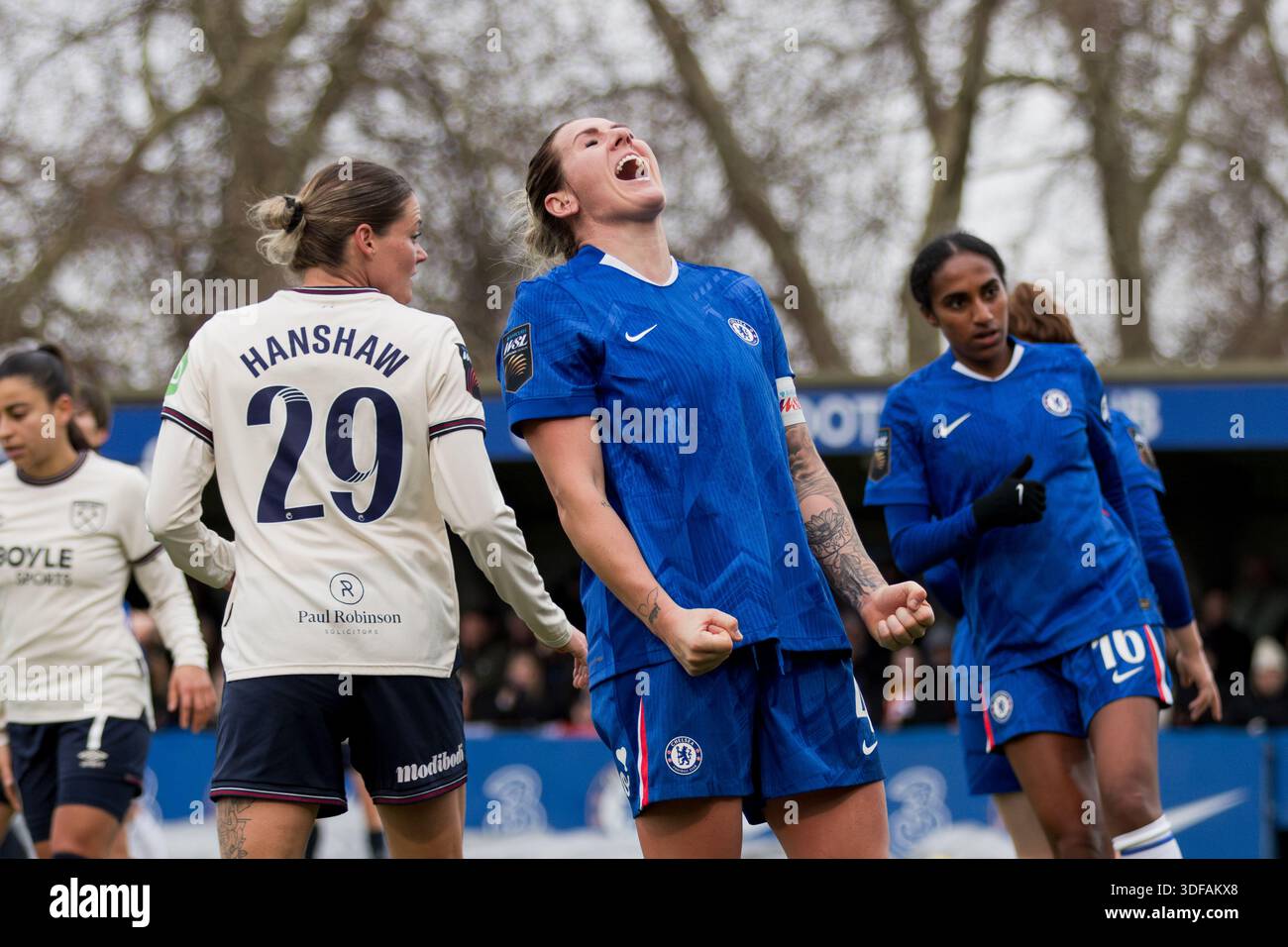 London, UK. 11th Jan 2026. Millie Bright of Chelsea FC Women shows ...