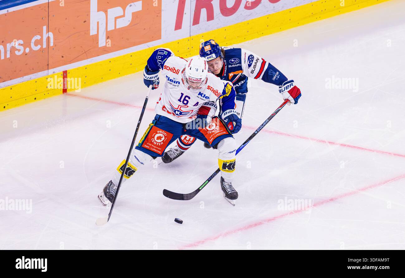 Zurich, Switzerland, 11th Jan 2026: Duel between #16 Bernd Wolf (Kloten ...