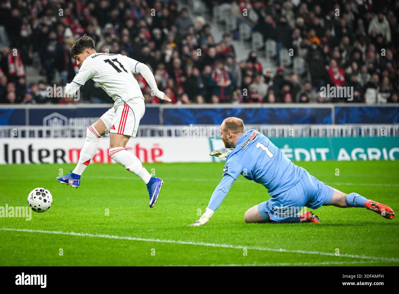 Alfonso MOREIRA of Lyon scores his goal during the French Cup, round of ...