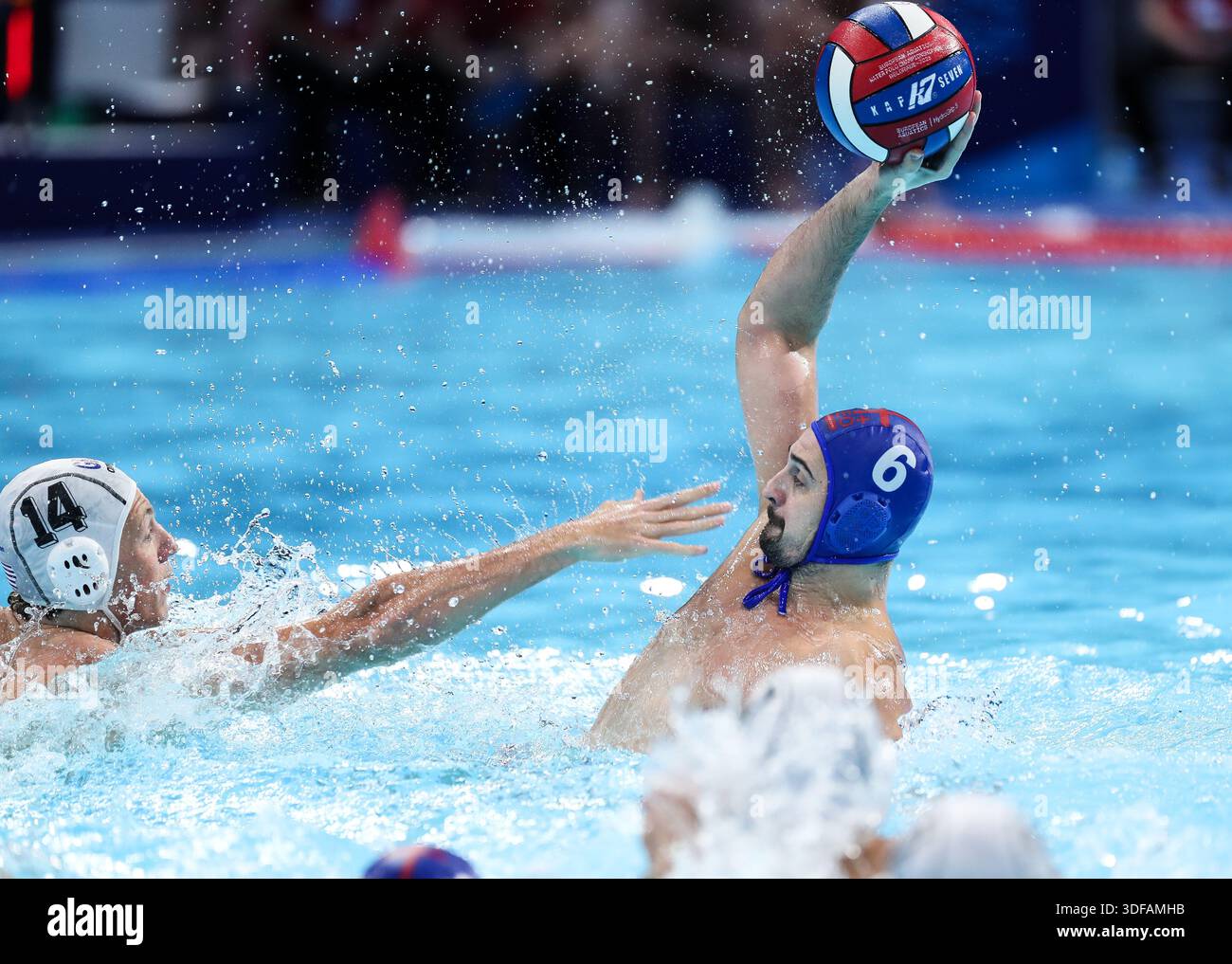 Dusan Vasic of Georgia (R) in action under pressure from Evangelos ...