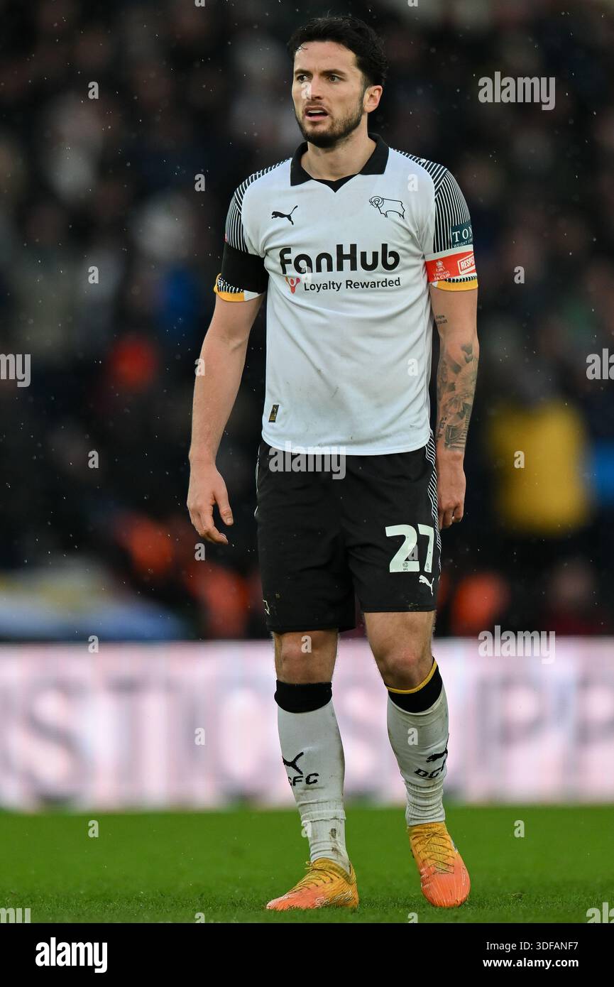 Lewis Travis of Derby County during the Emirates FA Cup Third Round ...