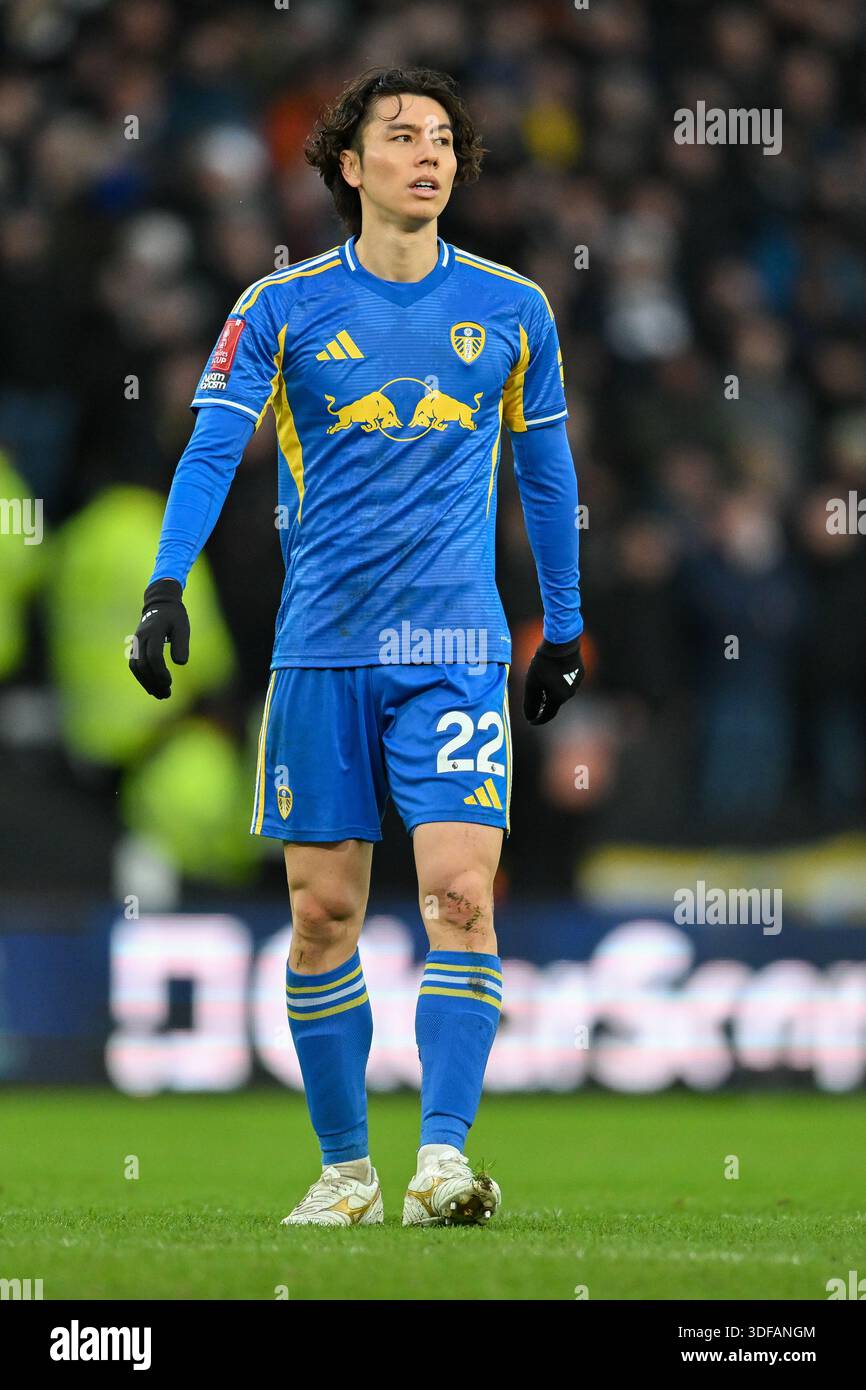 Ao Tanaka of Leeds United during the Emirates FA Cup Third Round match ...