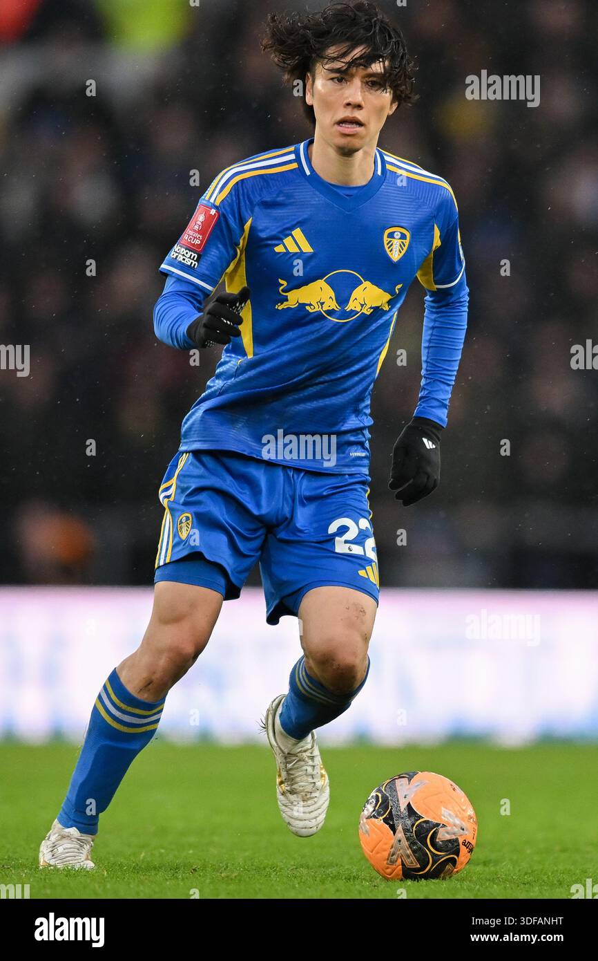 Ao Tanaka of Leeds United during the Emirates FA Cup Third Round match ...