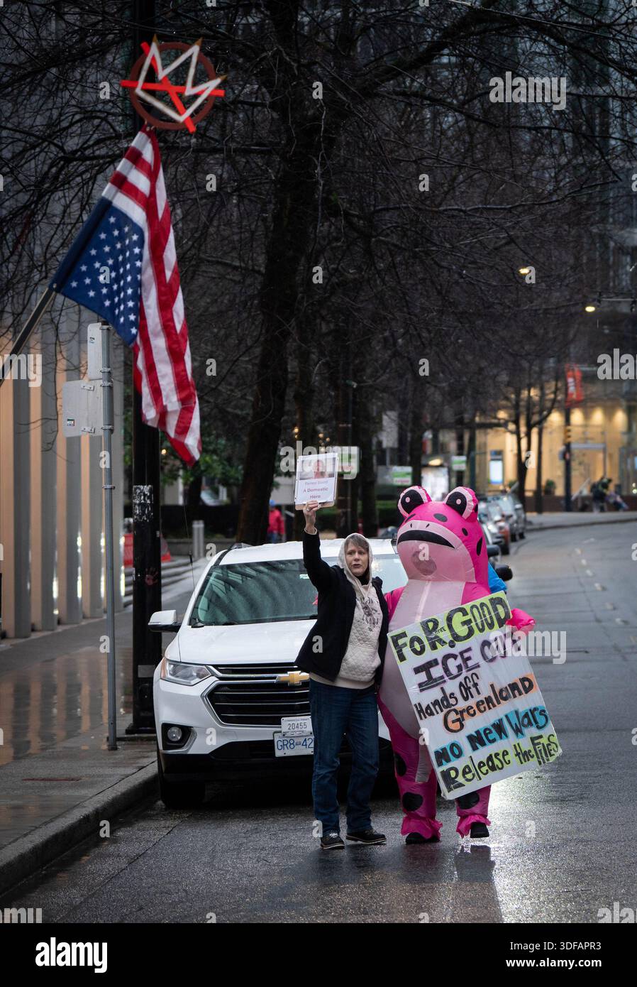 People demonstrate during an Ice Out For Good rally outside of the U.S ...