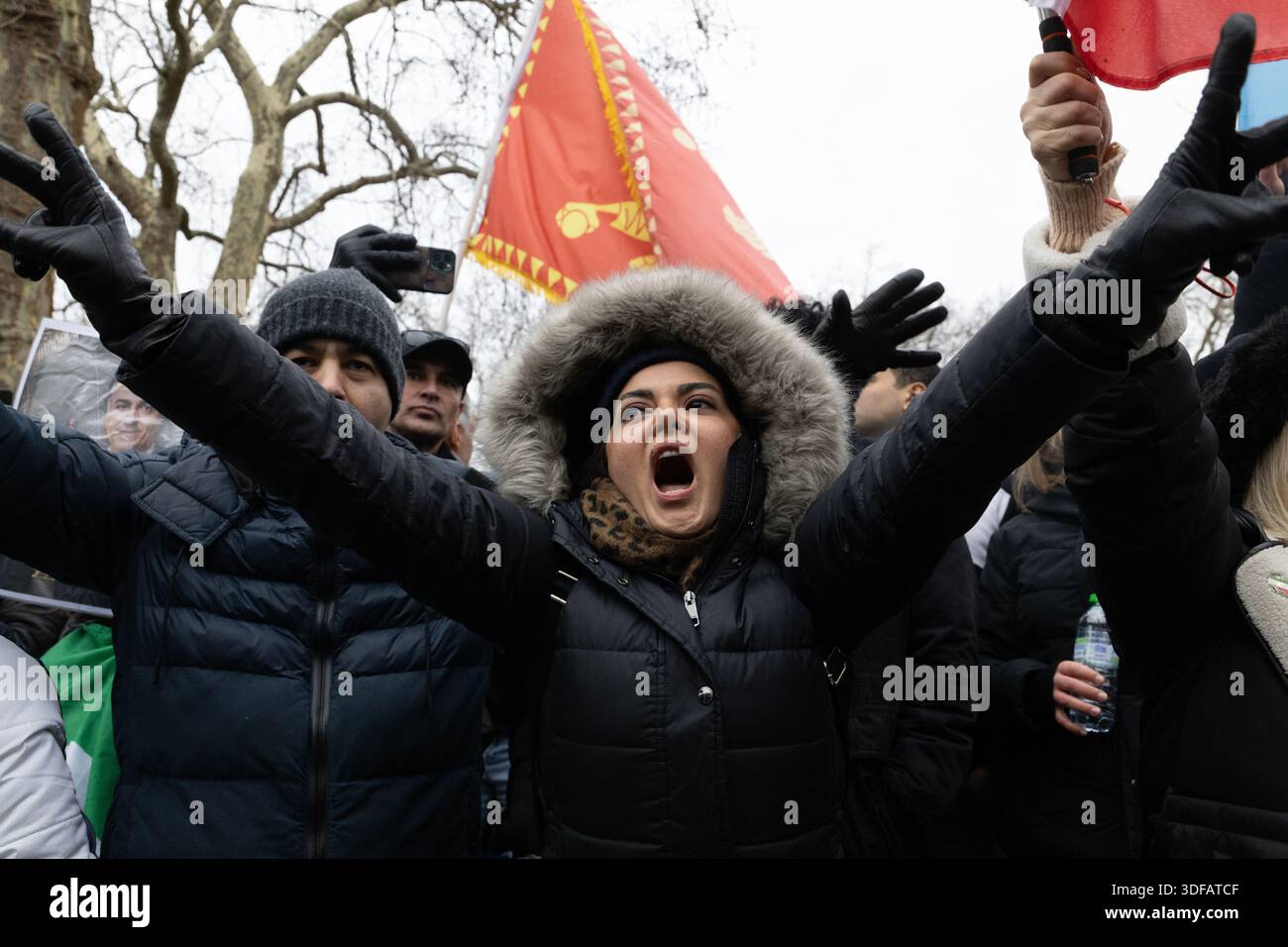 As protests continue across Iran thiusands gather outside the Iranian ...