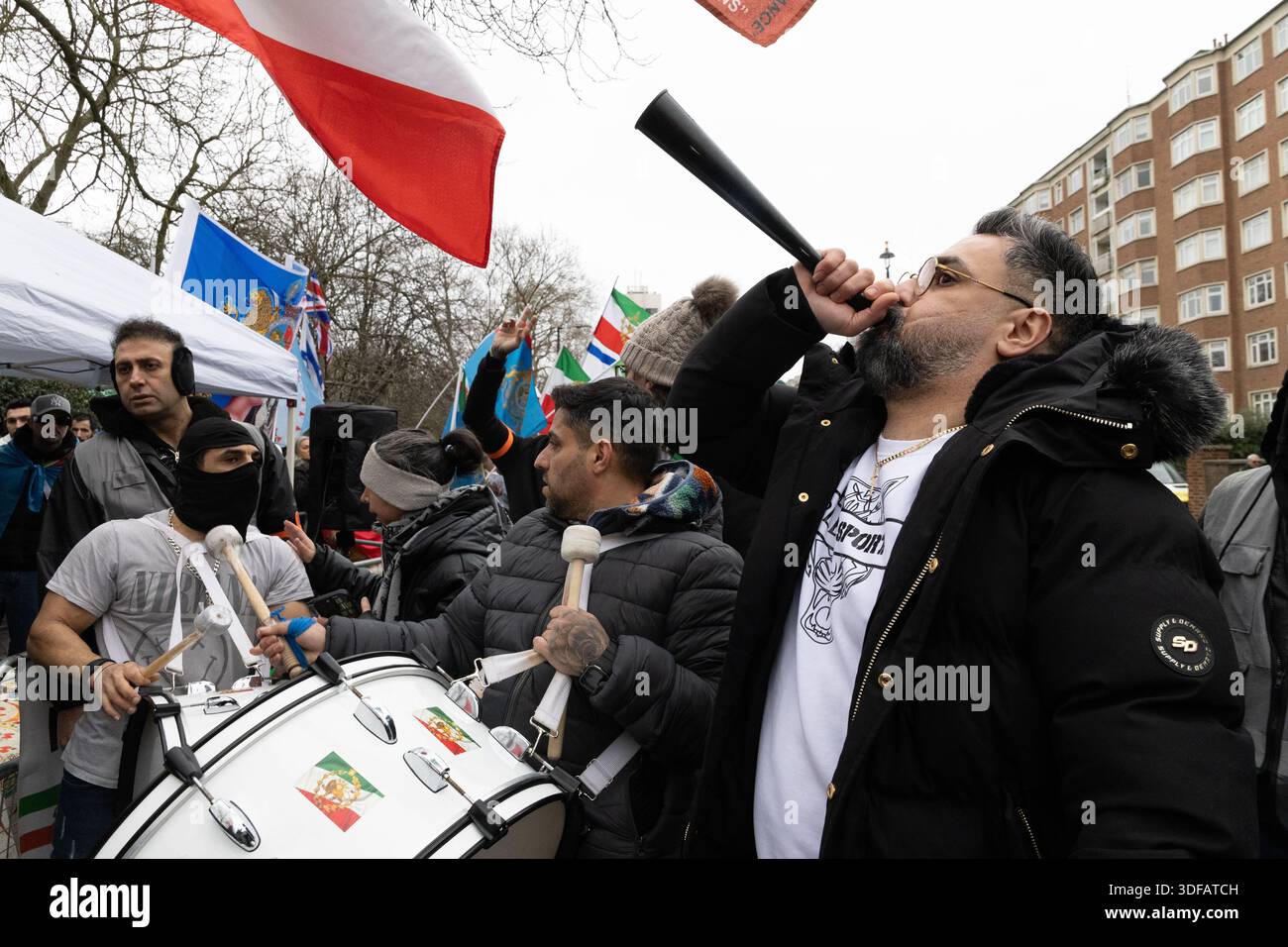 As protests continue across Iran thiusands gather outside the Iranian ...