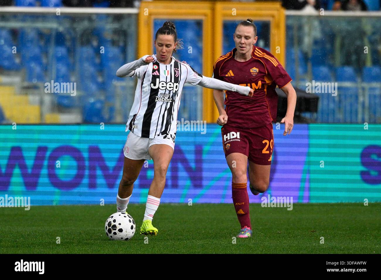 Tatiana Pinto of Juventus F.C. and Annalena Rieke of A.S. Roma ...