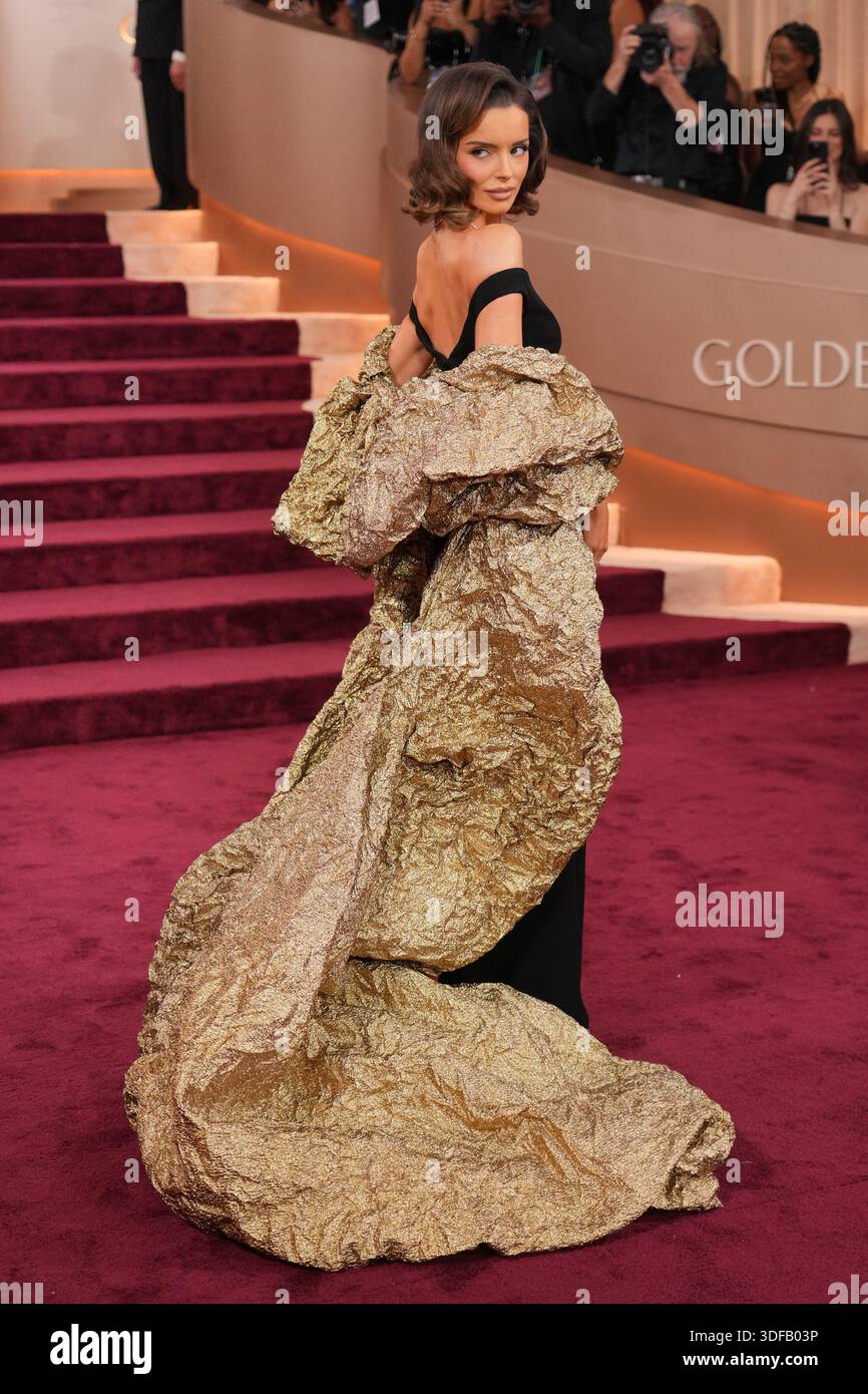 Maura Higgins arrives at the 83rd Golden Globes on Sunday, Jan. 11 ...