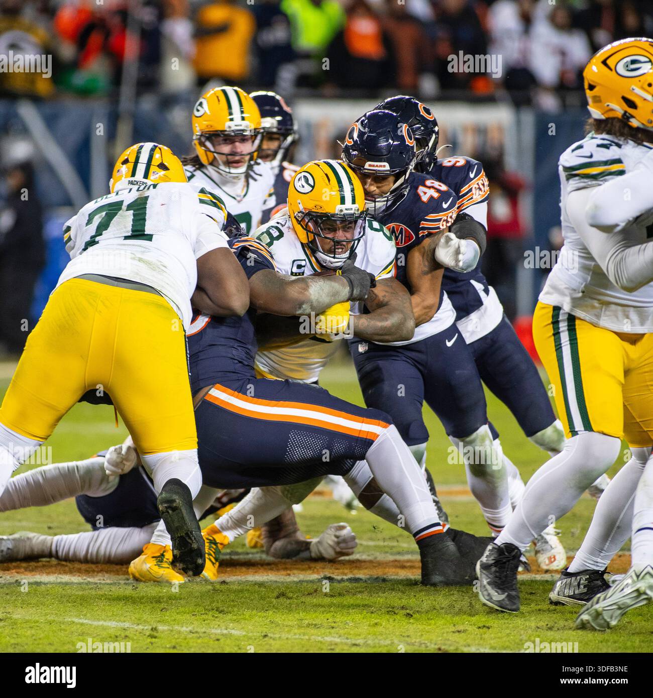 January 10, 2026: Chicago Bears D'Marco Jackson (48) tackles Green Bay ...