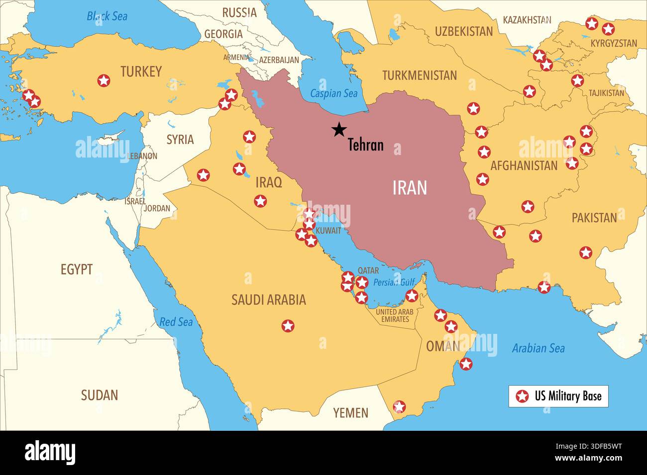 Map us military bases hi-res stock photography and images - Alamy