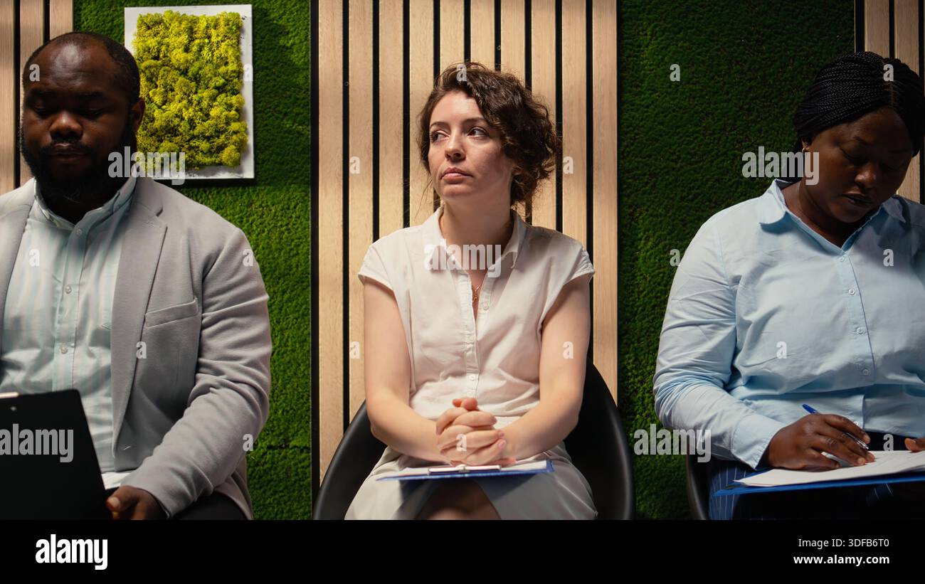 Scared impatient woman applicant hi-res stock photography and images ...