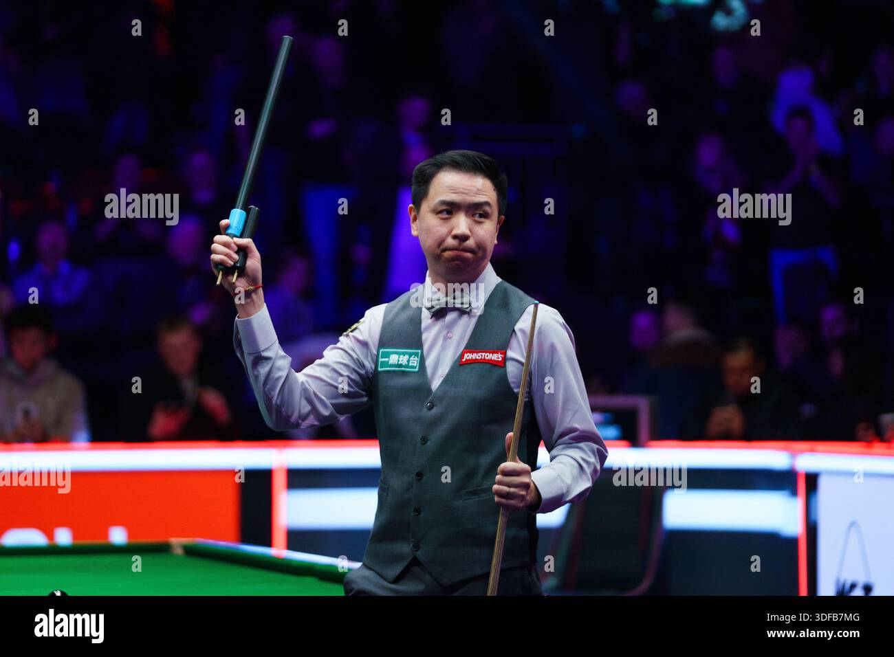 Xiao Guodong celebrating winning the round one match between Xiao ...