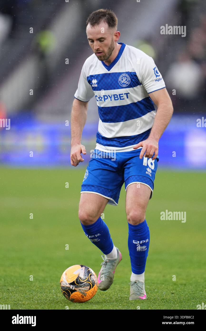 Rhys Norrington-Davies of Queens Park Rangers on the ball during the ...