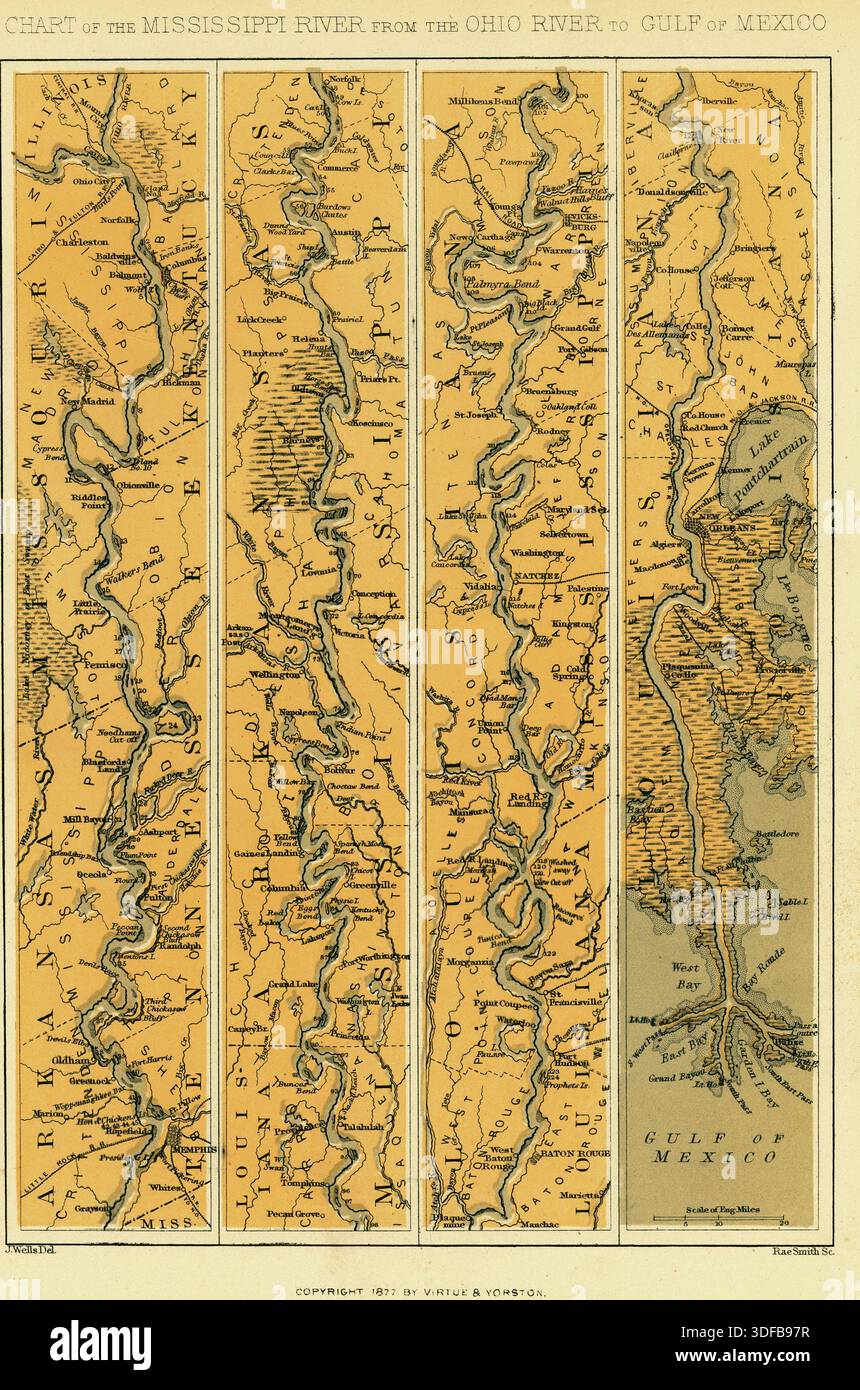 Chart of the Mississippi River from the Ohio river to Gulf of Mexico ...