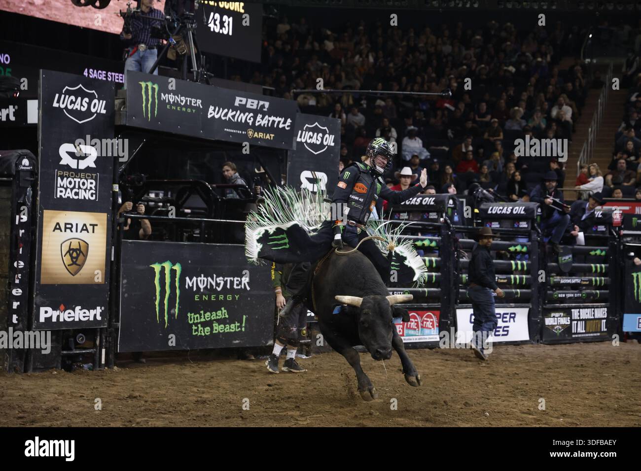 Clay Guiton rides during PBR Monster Energy Buck Off at Madison Square ...
