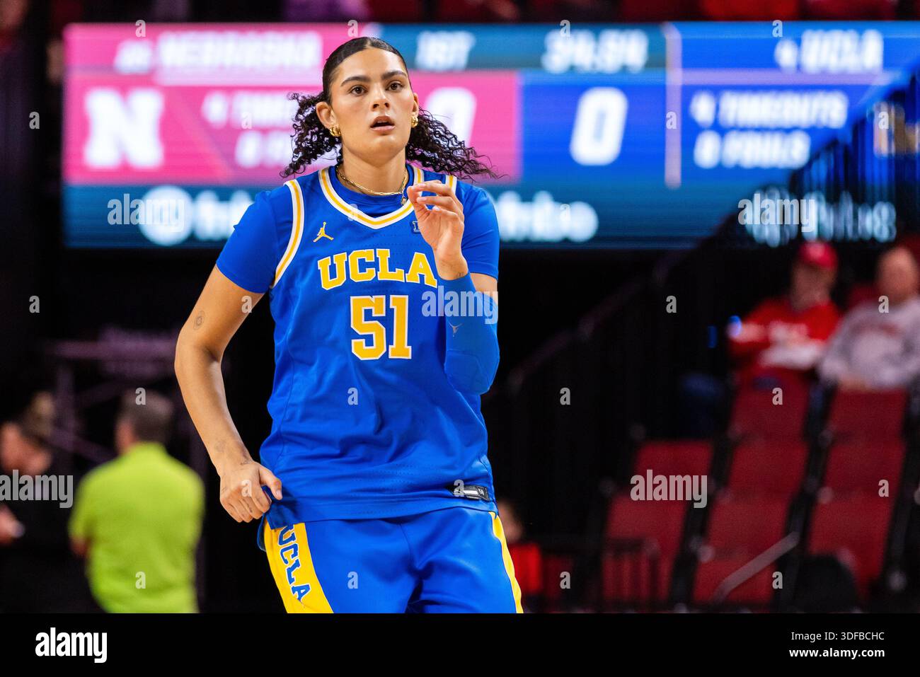 UCLA center Lauren Betts warms up before an NCAA college basketball ...
