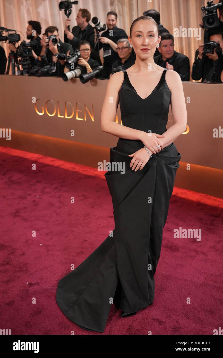 Erin Doherty arrives at the 83rd Golden Globes on Sunday, Jan. 11, 2026 ...