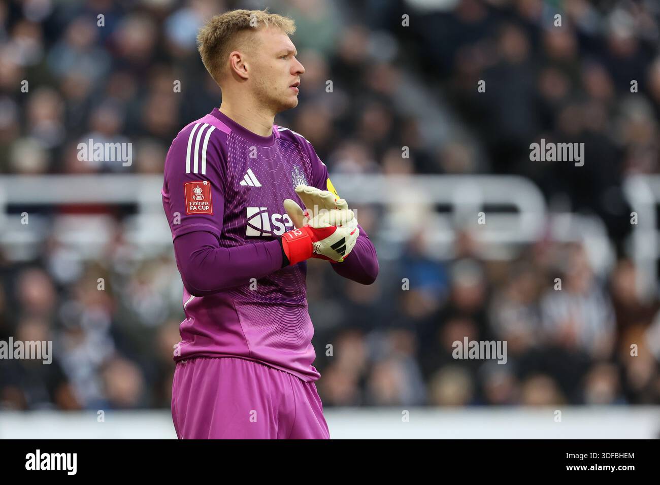 Newcastle United's Aaron Ramsdale is seen during the Emirates FA Cup ...