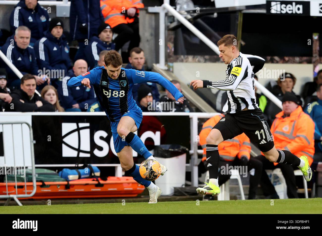 Bournemouth's David Brooks in action with Newcastle United's Harvey ...