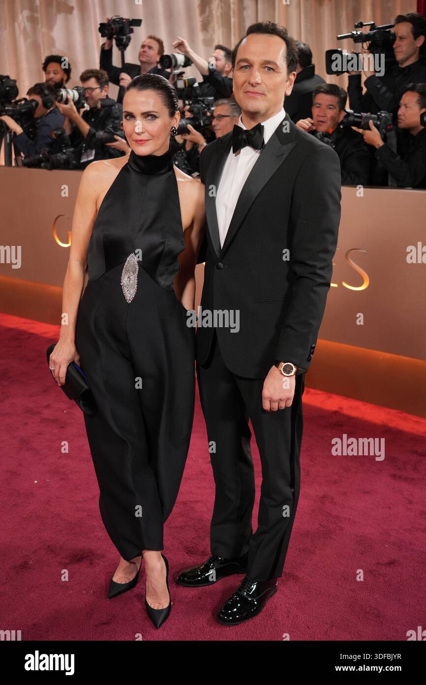 Keri Russell, left, and Matthew Rhys arrive at the 83rd Golden Globes ...