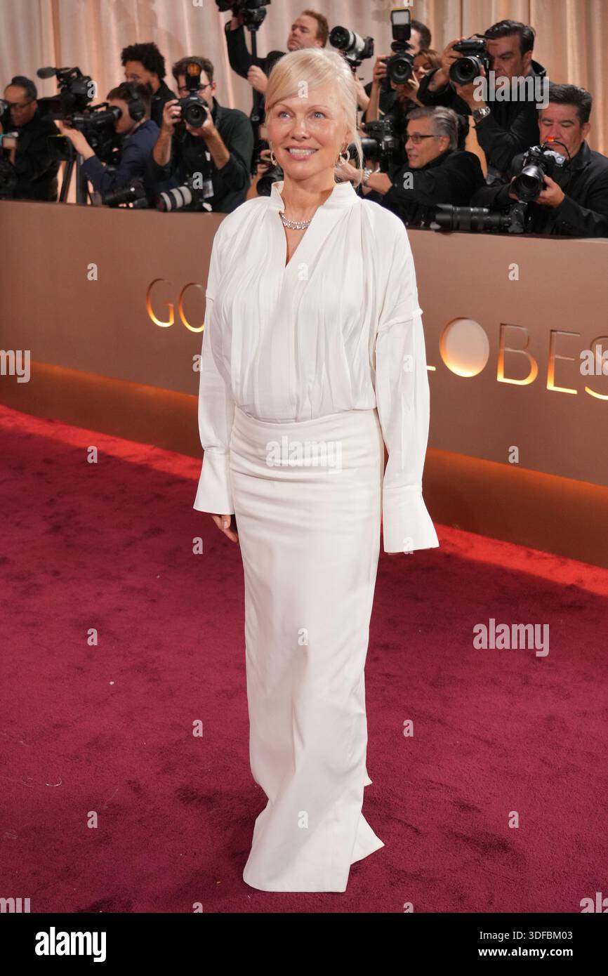 Pamela Anderson arrives at the 83rd Golden Globes on Sunday, Jan. 11 ...