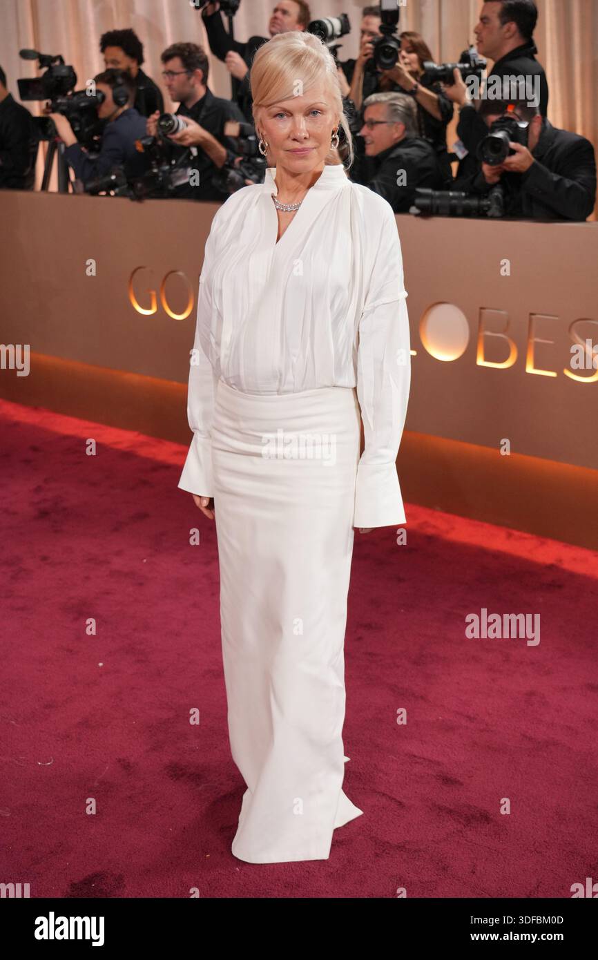 Pamela Anderson arrives at the 83rd Golden Globes on Sunday, Jan. 11 ...
