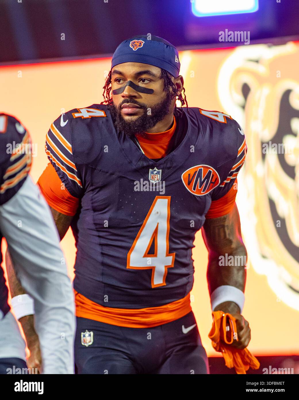 January 10, 2026: Chicago Bears D'Andre Swift (4) runs on to the field ...