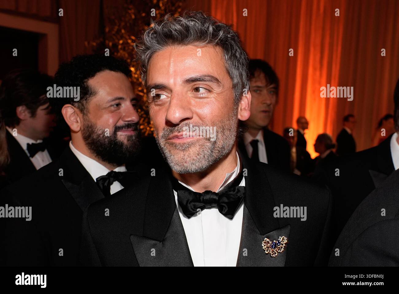 Oscar Isaac arrives at the 83rd Golden Globes on Sunday, Jan. 11, 2026 ...