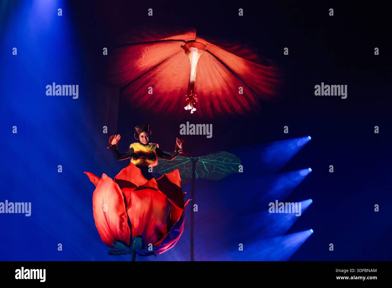 A performer seen on stage during a dress rehearsal at the Royal Albert ...
