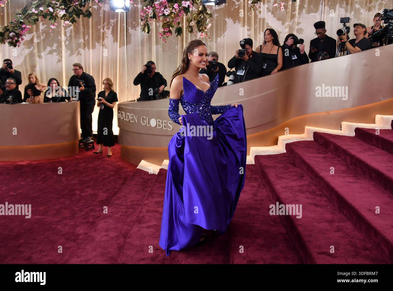Haley Kalil arrives at the 83rd Golden Globes on Sunday, Jan. 11, 2026 ...