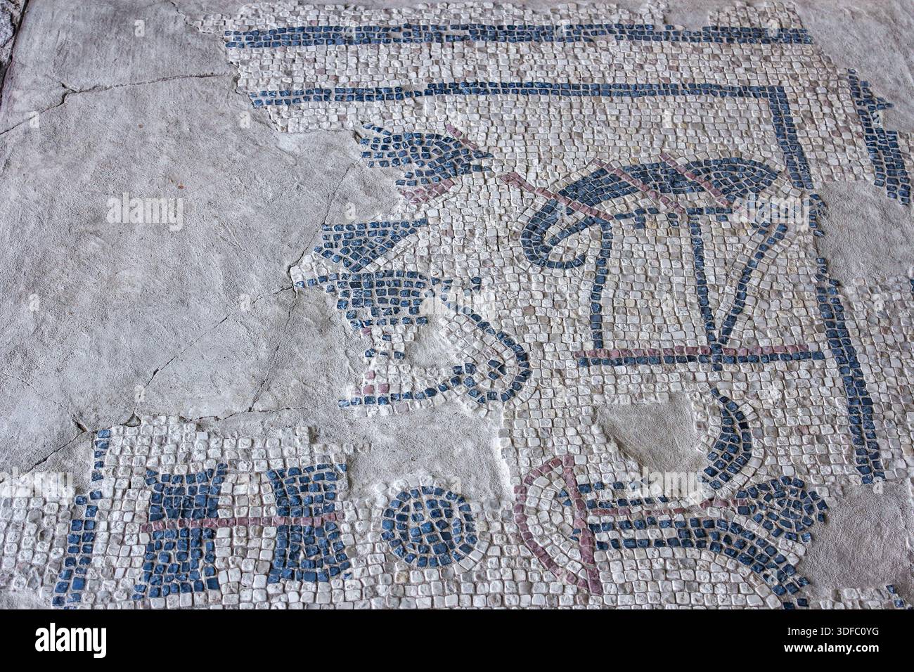 An ancient mosaic uncovered at the Magdala Franciscan Excavations ...