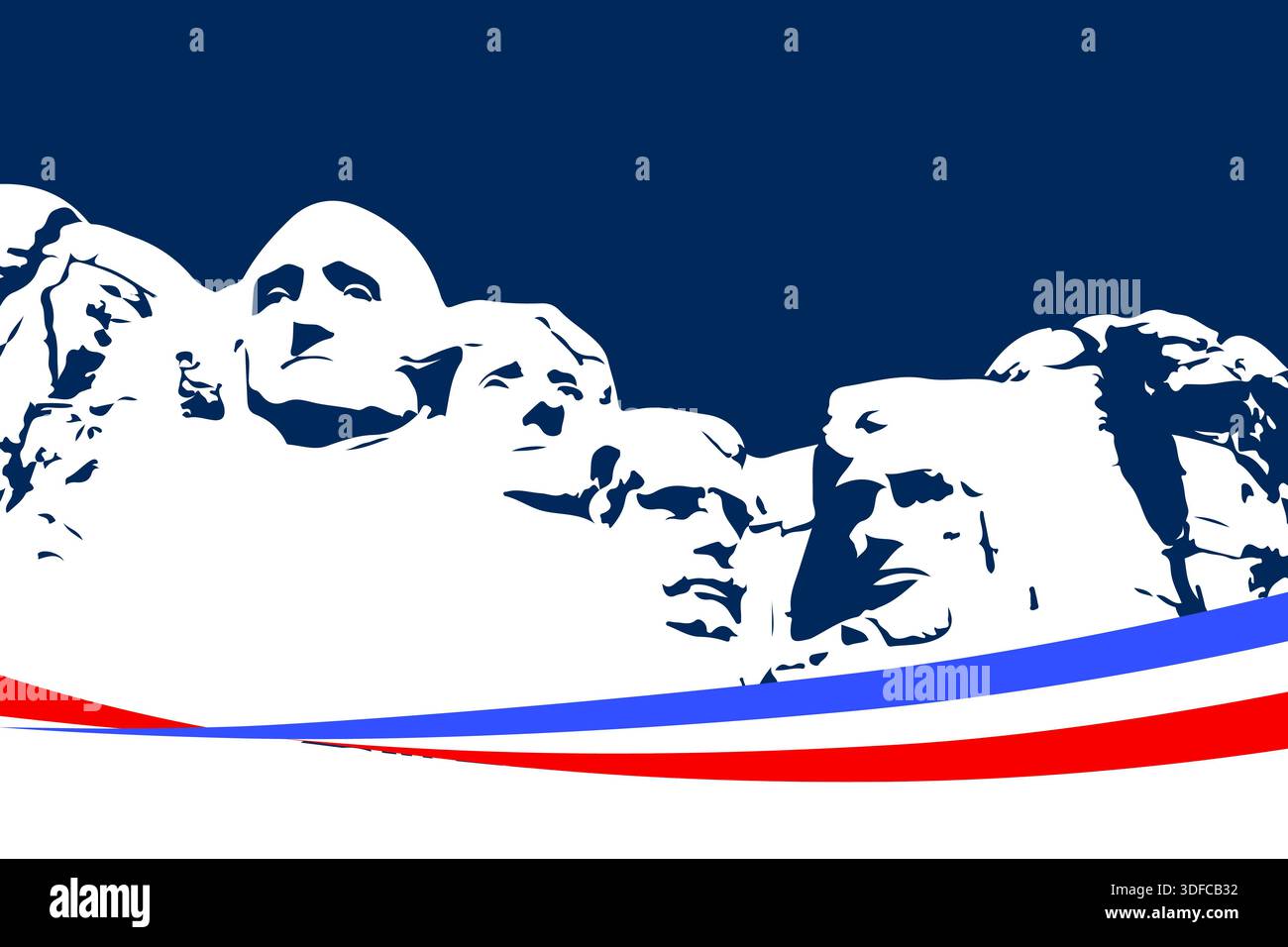 Presidents Day background with Mount Rushmore and American flag lines ...