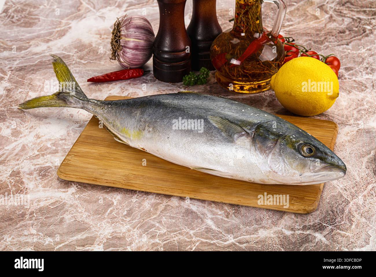 Raw Japanese Amberjack fish for cooking Stock Photo - Alamy