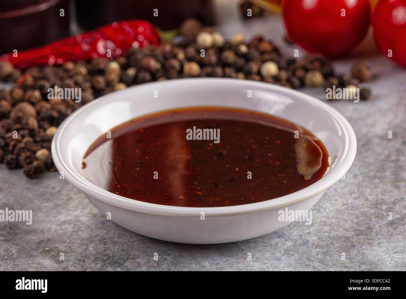 Black pepper sauce dip for meat Stock Photo - Alamy