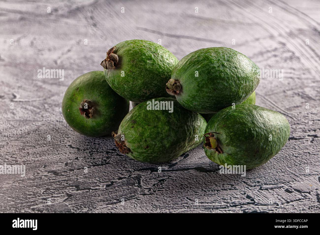 Fresh sweet juicy green exotic feijoa fruit Stock Photo - Alamy