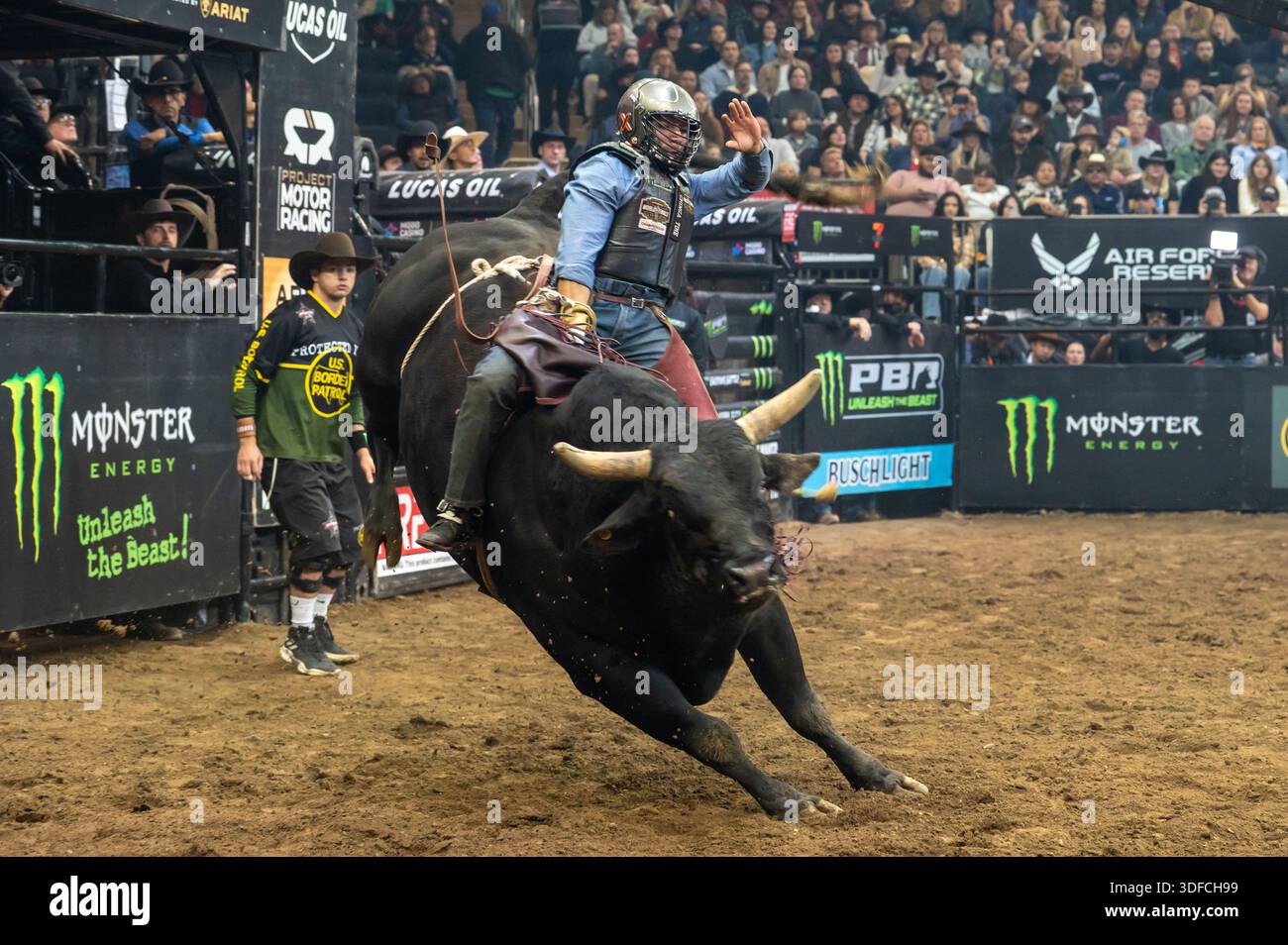 Andrew Alvidrez rides Washita Red during the third round of the ...