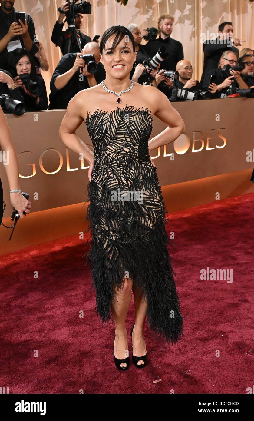 Michelle Rodriguez arriving at the 83rd Annual Golden Globes held at ...