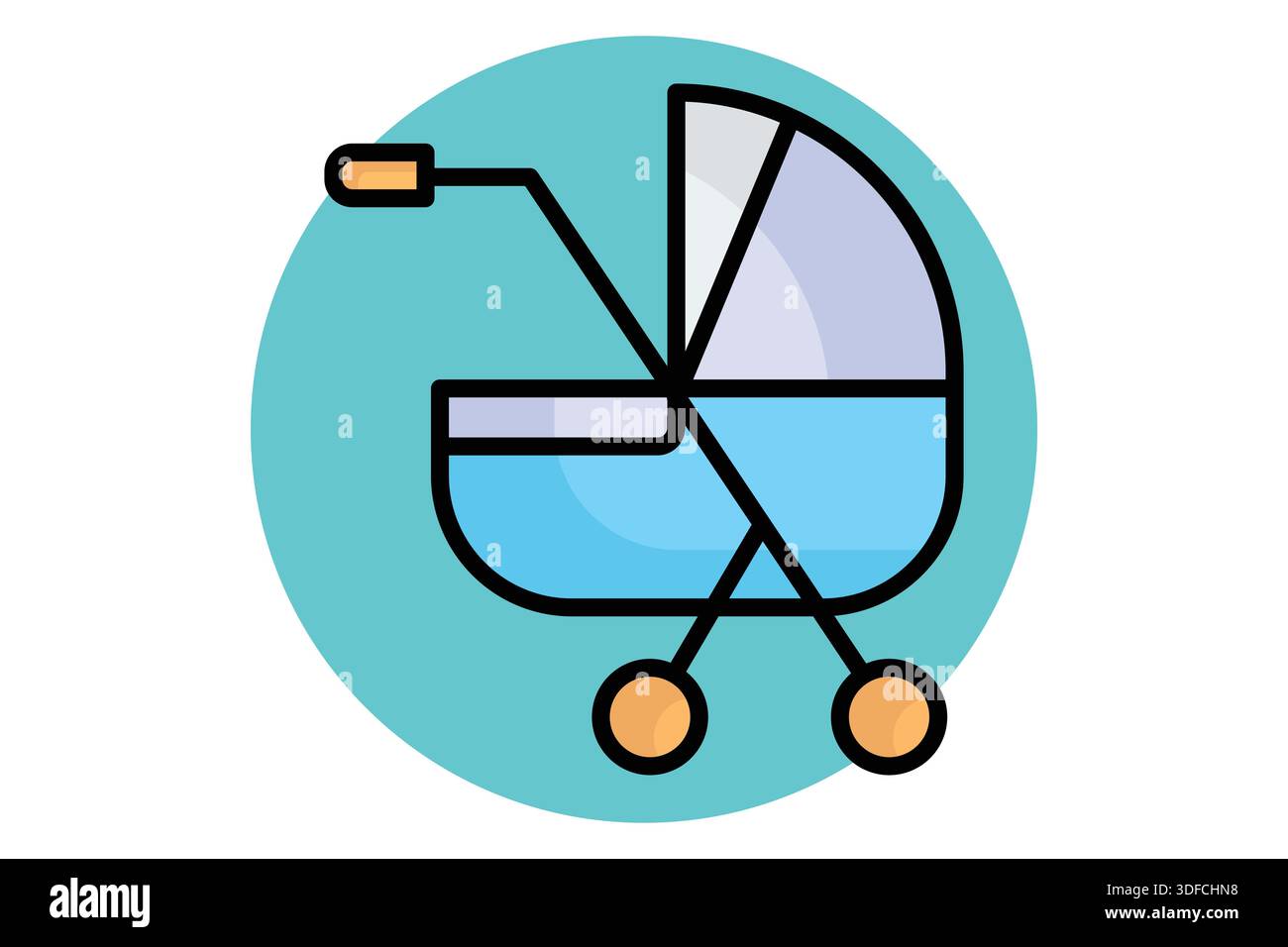 Baby stroller icon. colored outline icon style. icon related to ...