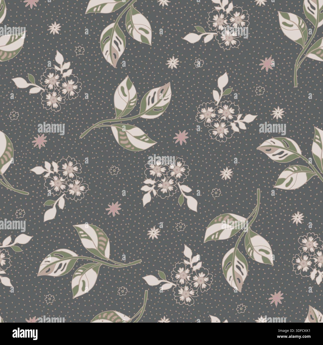 Cream green flowers Stock Vector Images - Alamy