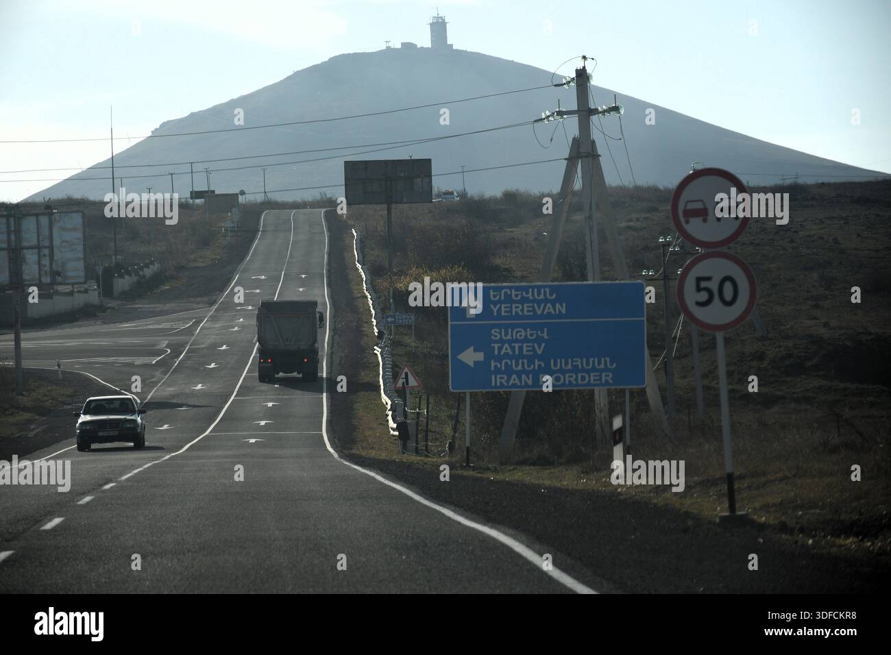Highway Road Sign Toward Yerevan, Armenia, on a Route Connecting ...