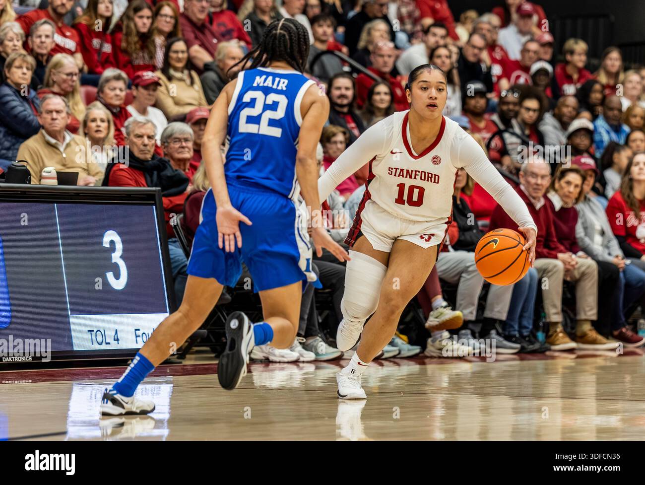 January 11 2026 Stanford guard Talana Lepolo (10)brings the ball up ...