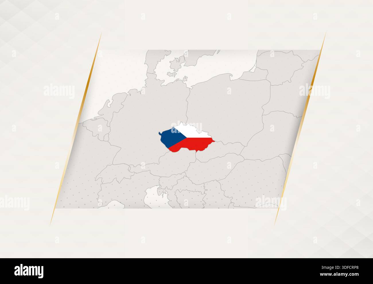 Czech Republic Country Map Featuring National Flag Colors. Vector ...