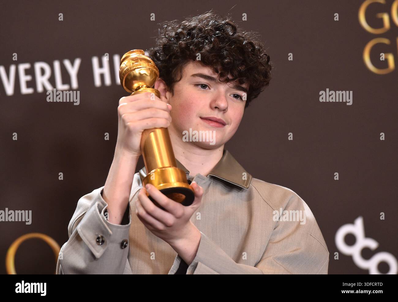 Owen Cooper in the press room at the 83rd Golden Globe Awards at the ...