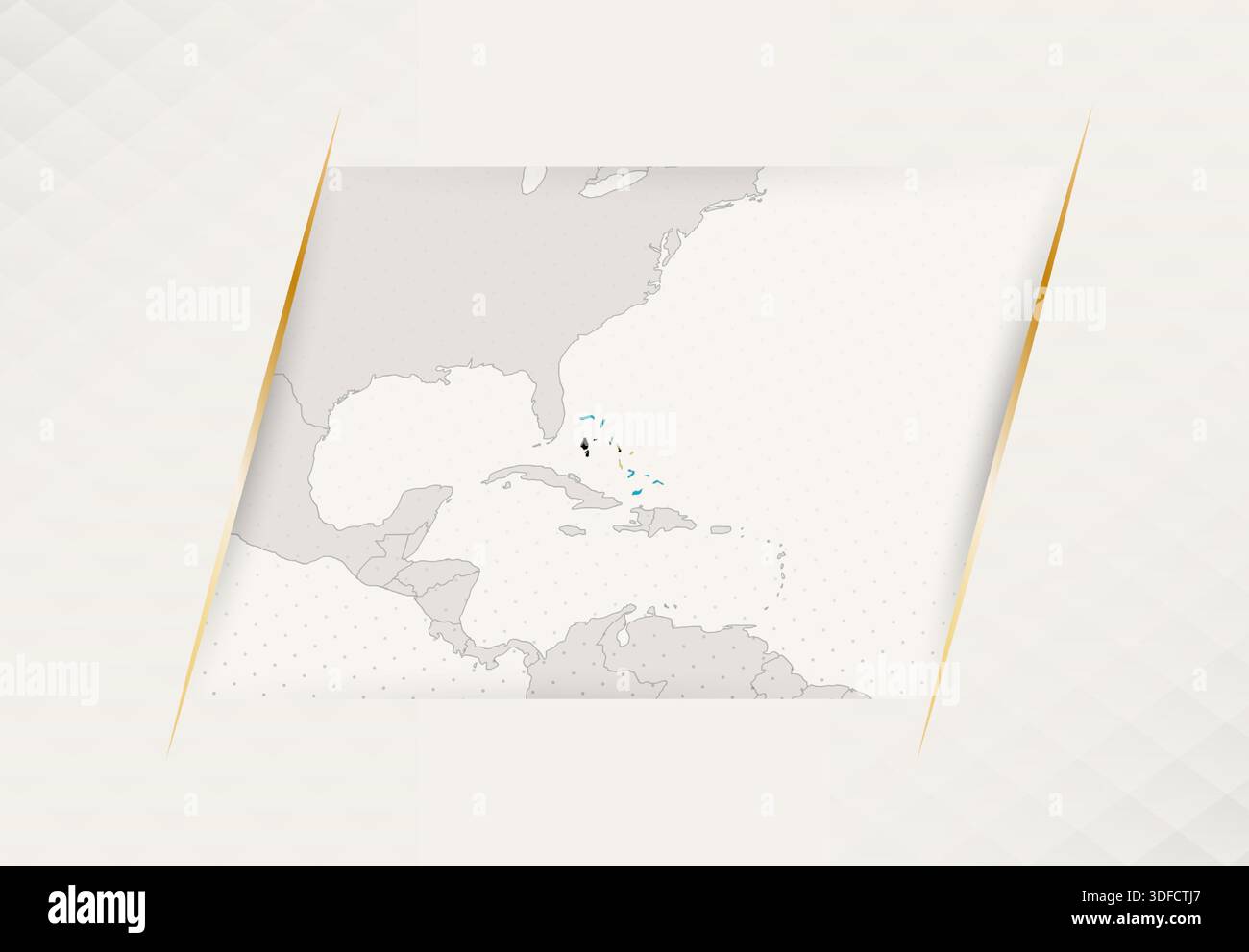 The Bahamas Country Map Featuring National Flag Colors. Vector ...