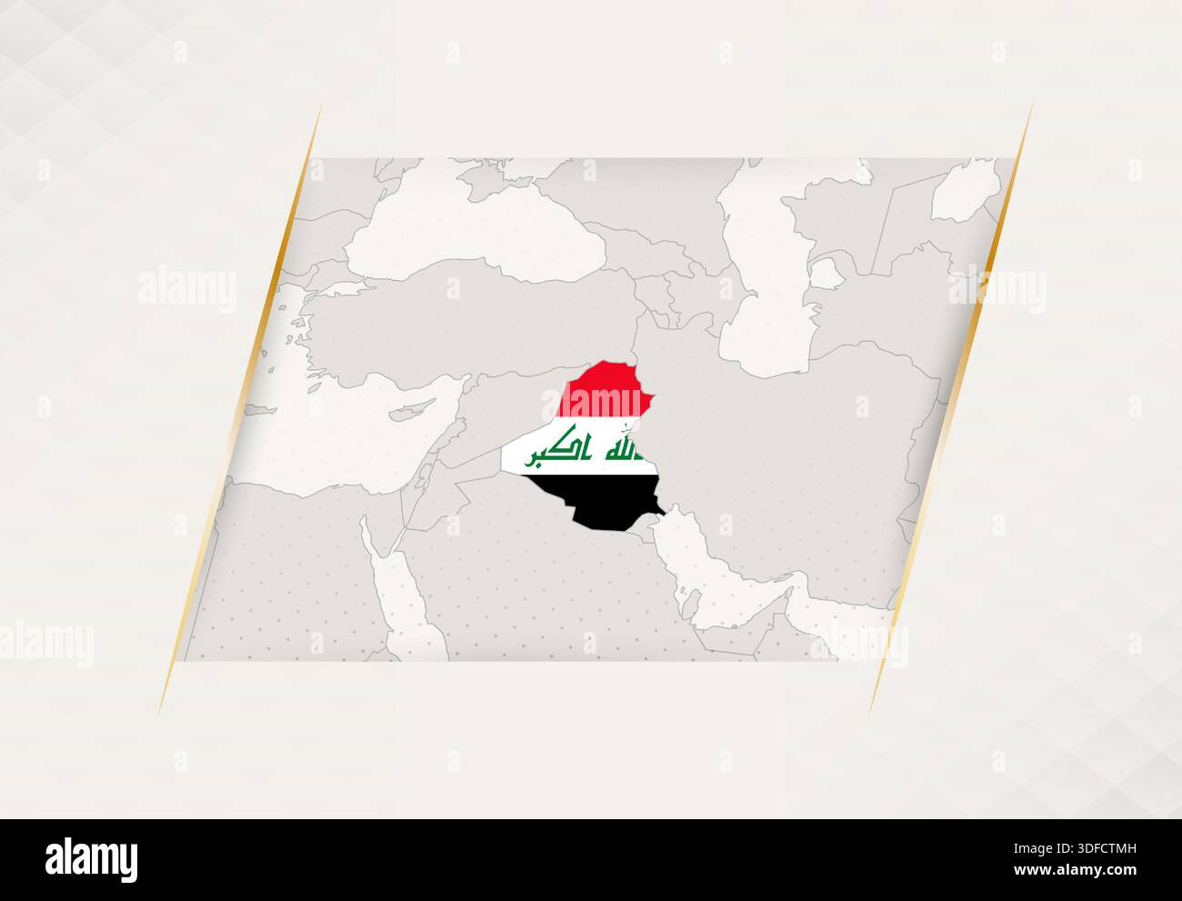 Iraq Country Map Featuring National Flag Colors. Vector illustration ...