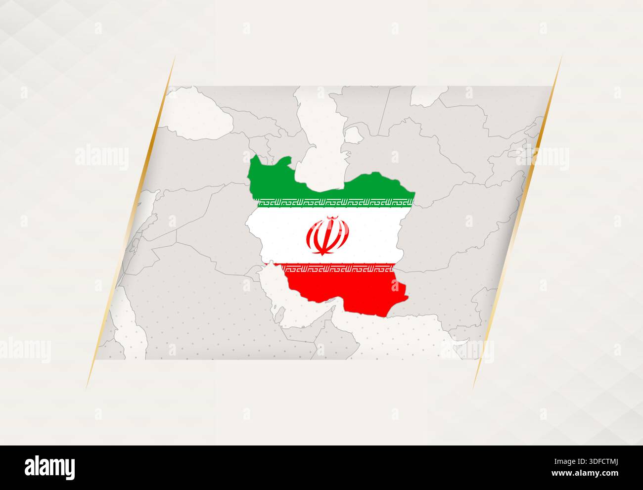 Iran Country Map Featuring National Flag Colors. Vector illustration ...