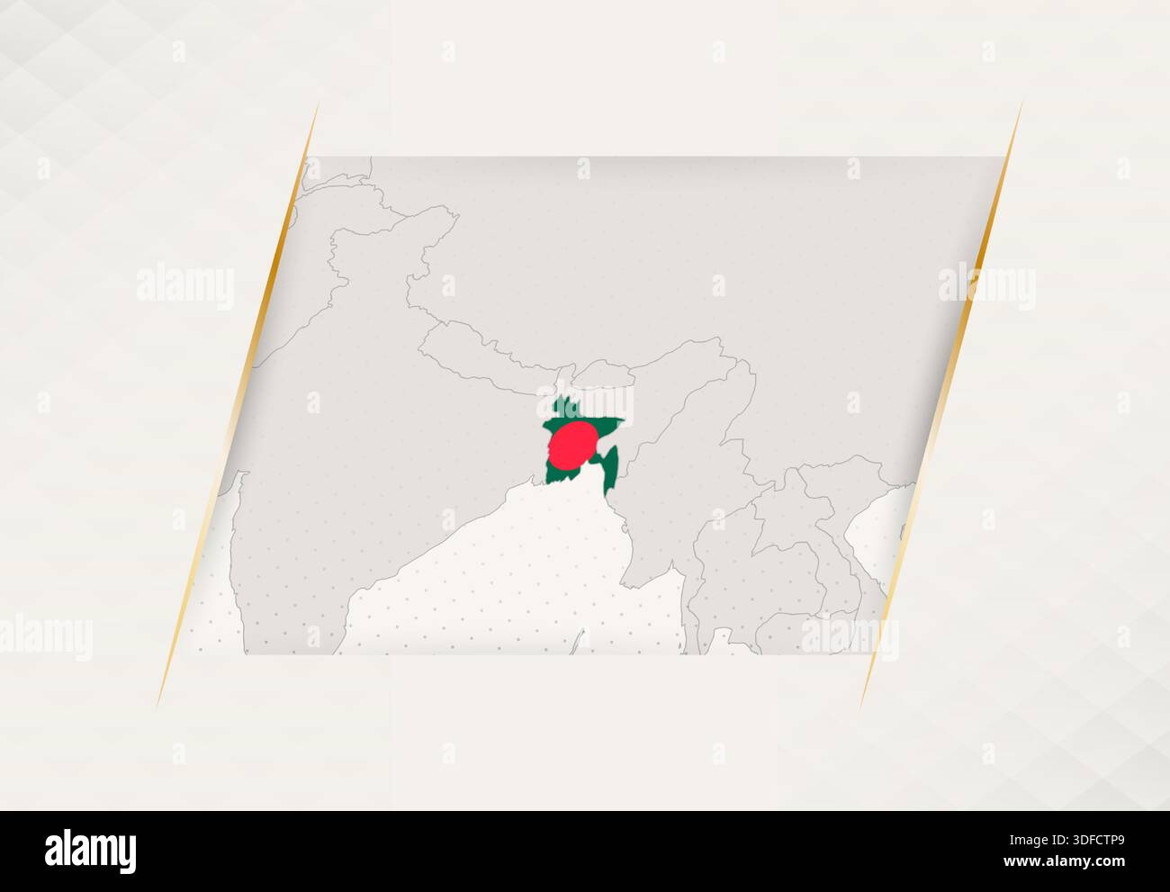 Bangladesh Country Map Featuring National Flag Colors. Vector ...